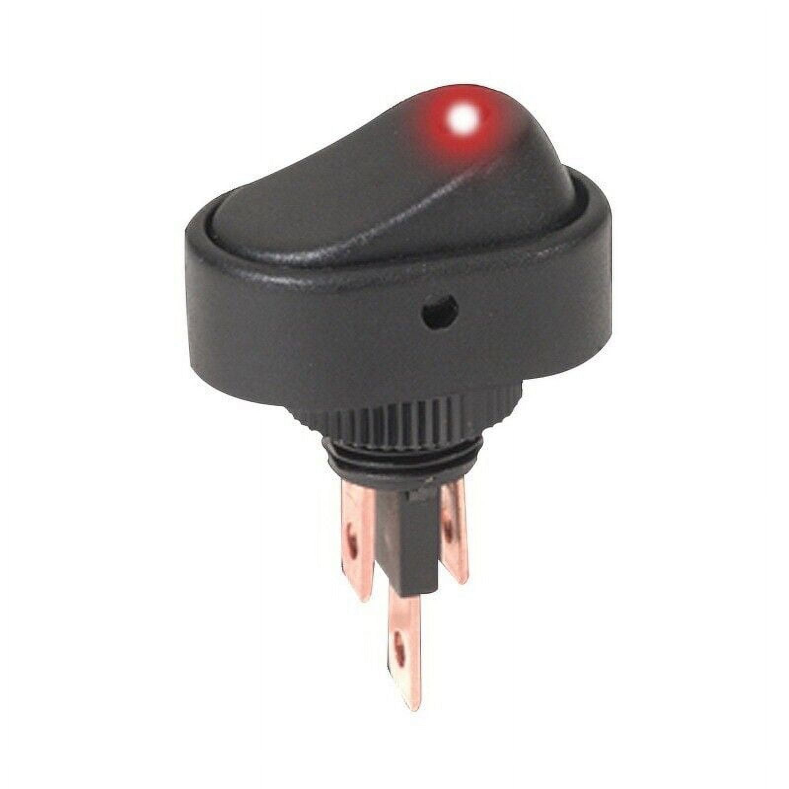 Oval Rocker Switch Red LED Illumination 12v 3 Pin Universal Power On ...