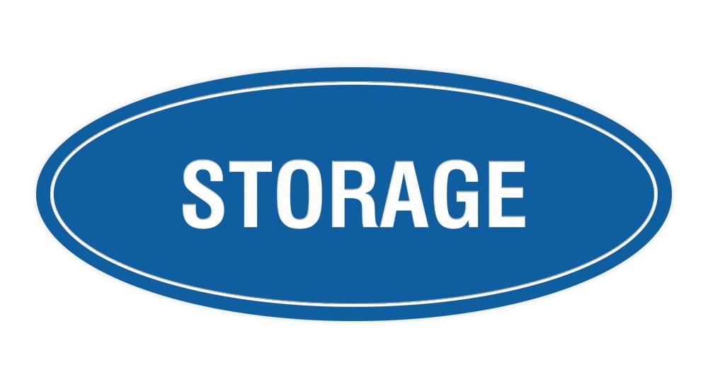 Oval STORAGE Sign (Blue) - Small 2x5" - Walmart.com