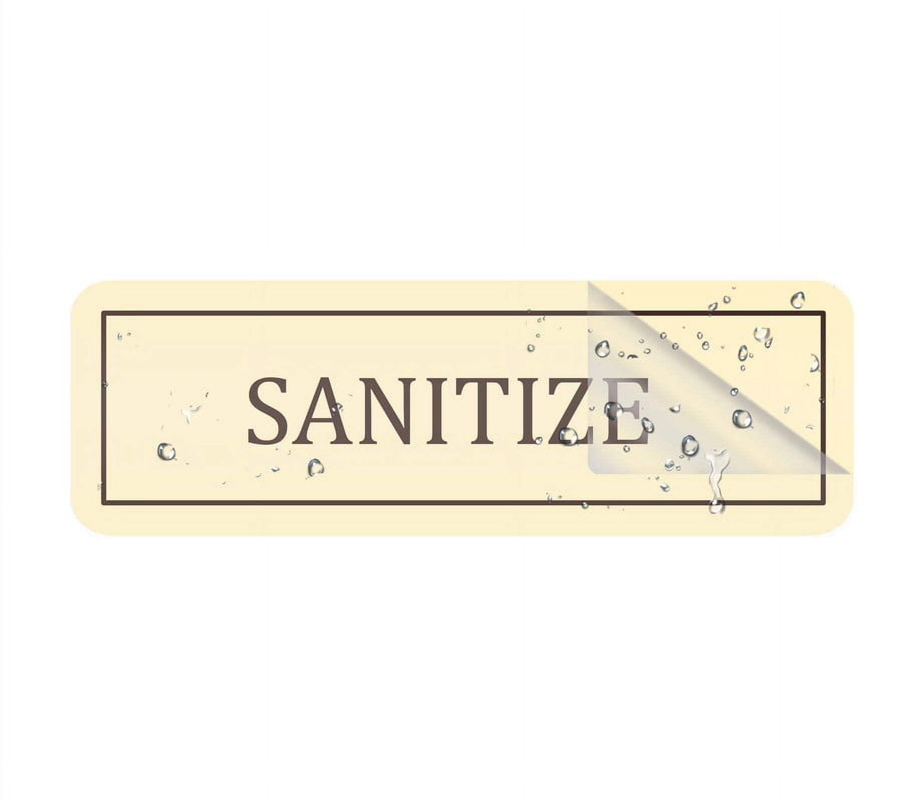 Oval Sanitize Sign Acrylic Sign Easy To Mount Informative With Symbols ...