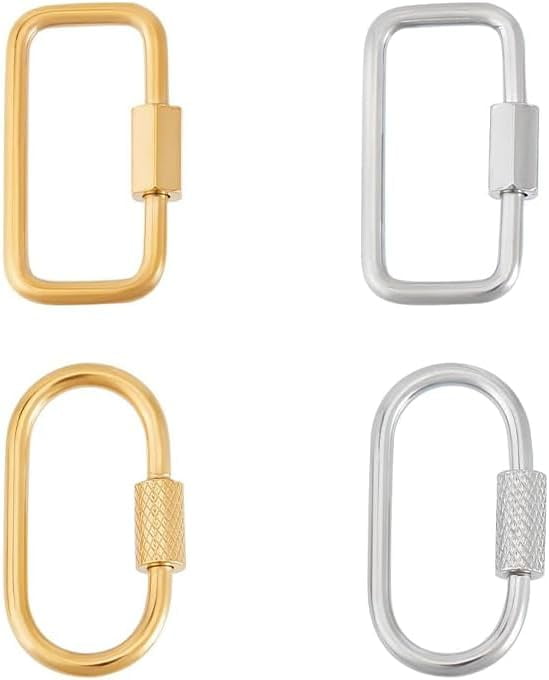 Oval Screw Carabiner Lock Stainless Steel Screw Locking Keychain ...