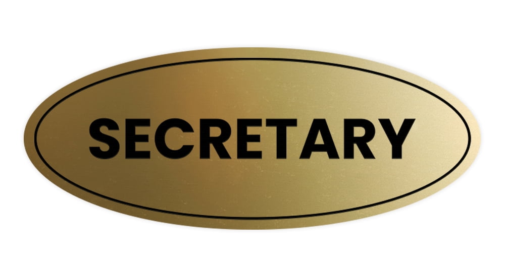 Oval Secretary Sign (Brushed Gold) - Small 2x5" - Walmart.com
