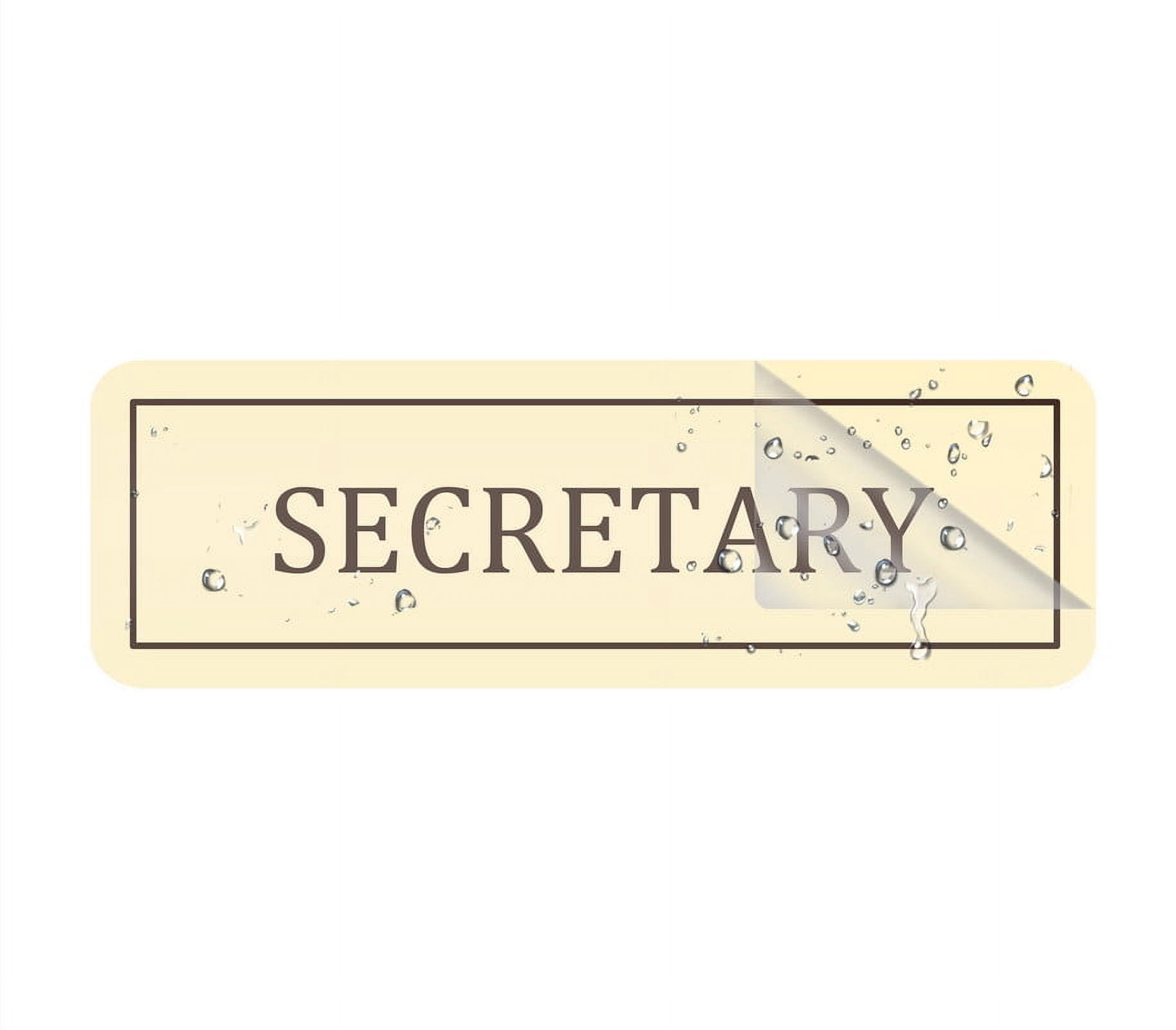 Oval Secretary Sign Strong Self-Adhesive Signs For Home 10” X 3 ...