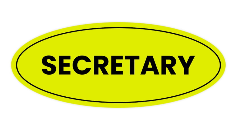 Oval Secretary Sign (Yell 2x5"ow / Black) - Large 3.6x9" - Walmart ...