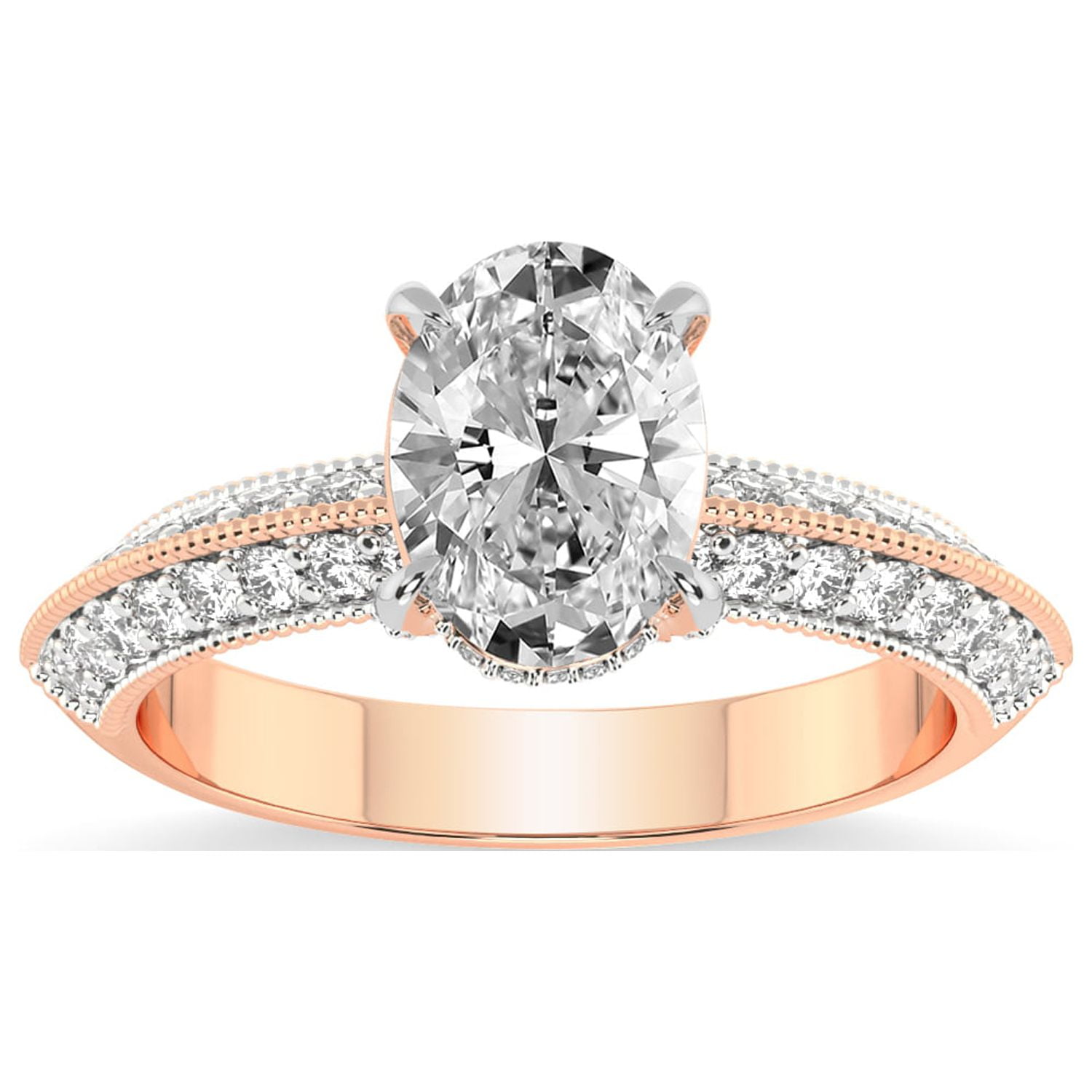 Oval Shape 1 Carat IGI Certified Lab Grown Diamond Ring | 14K Rose Gold ...