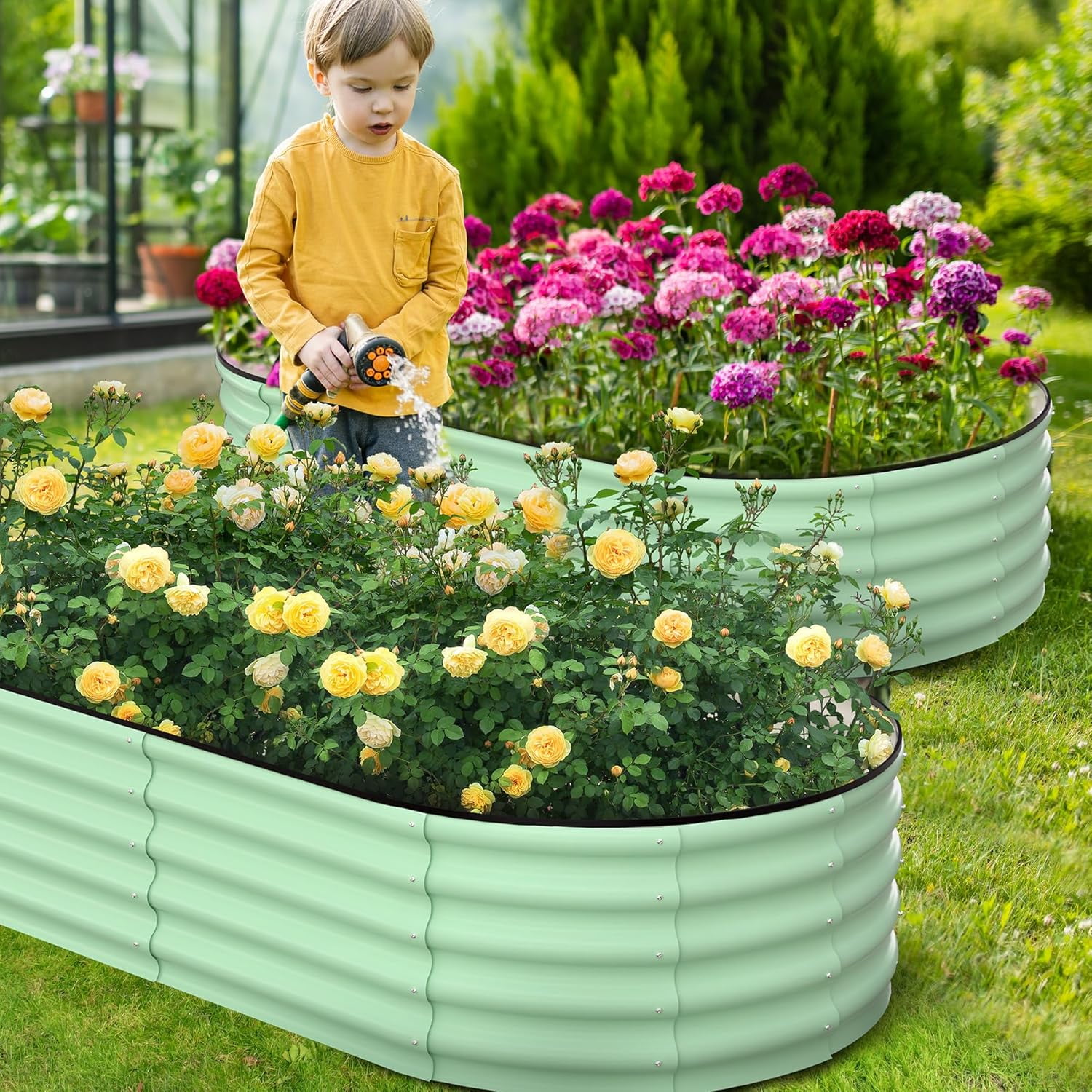 Oval Shape Raised Garden Bed,Galvanized Raised Bed,Garden Boxes Outdoor ...