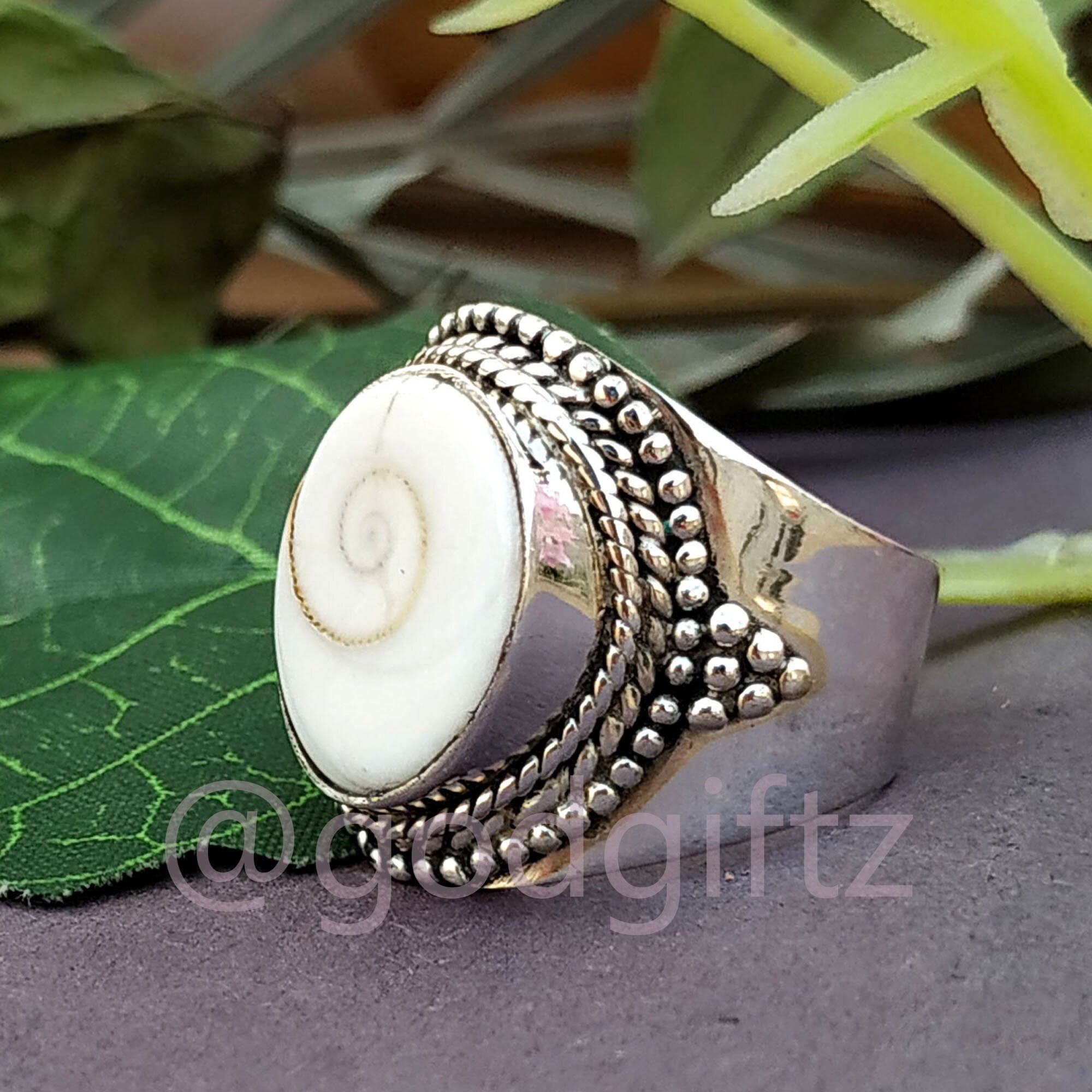Oval Shiva Eye Shell Ring: 925 Sterling Silver Designer Band - Walmart.com