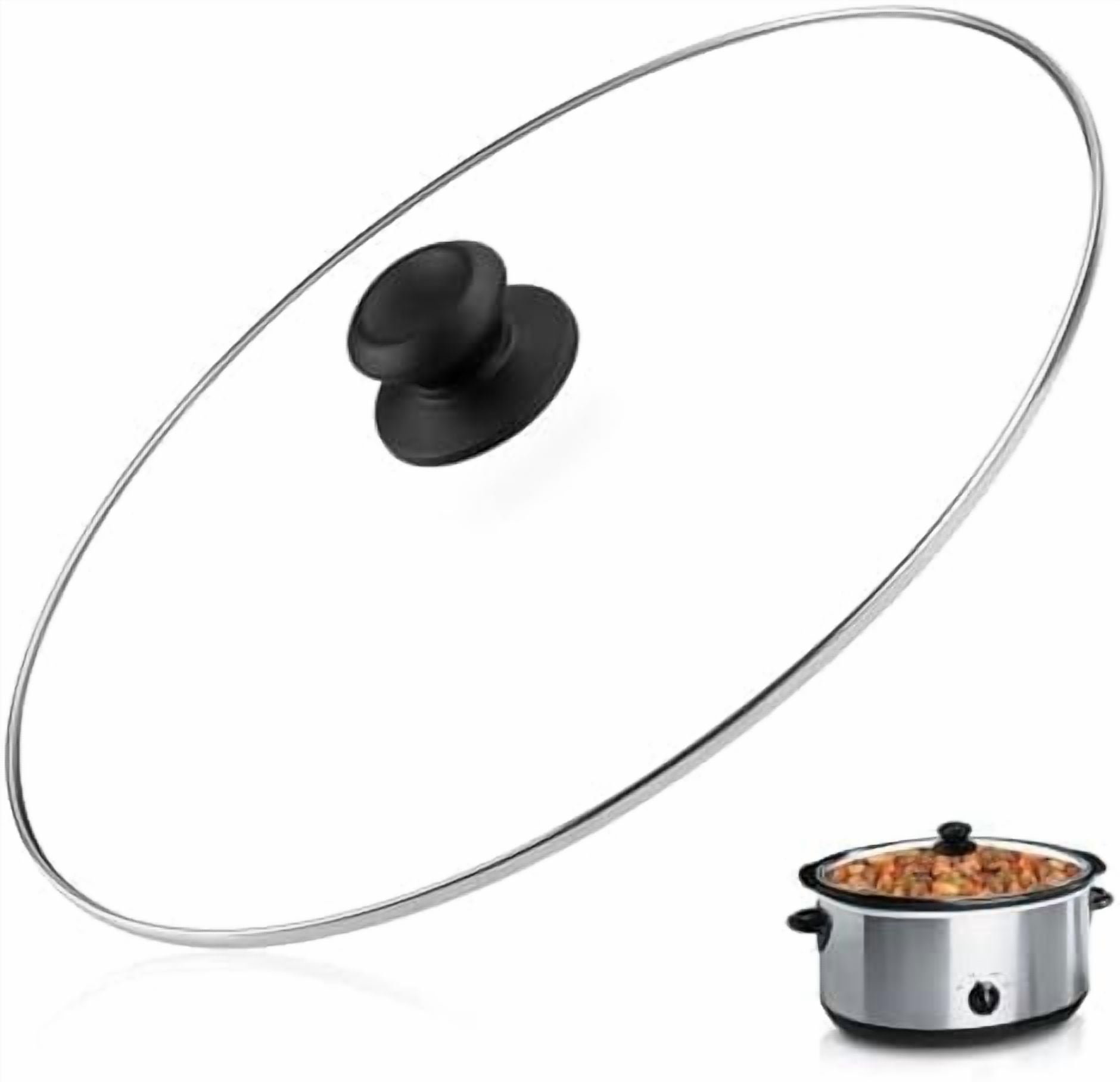 Oval Slow Cooker Lid Large 8 QT Fits for Crock Pot Glass Lids ...