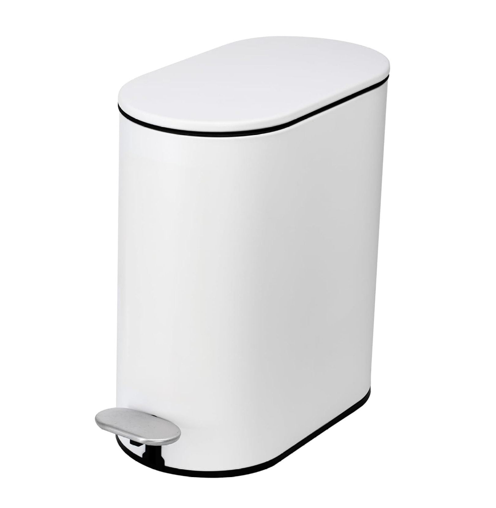 Oval Soft-Close Step On Bathroom Wastebin, Stainless Steel Trash Can ...
