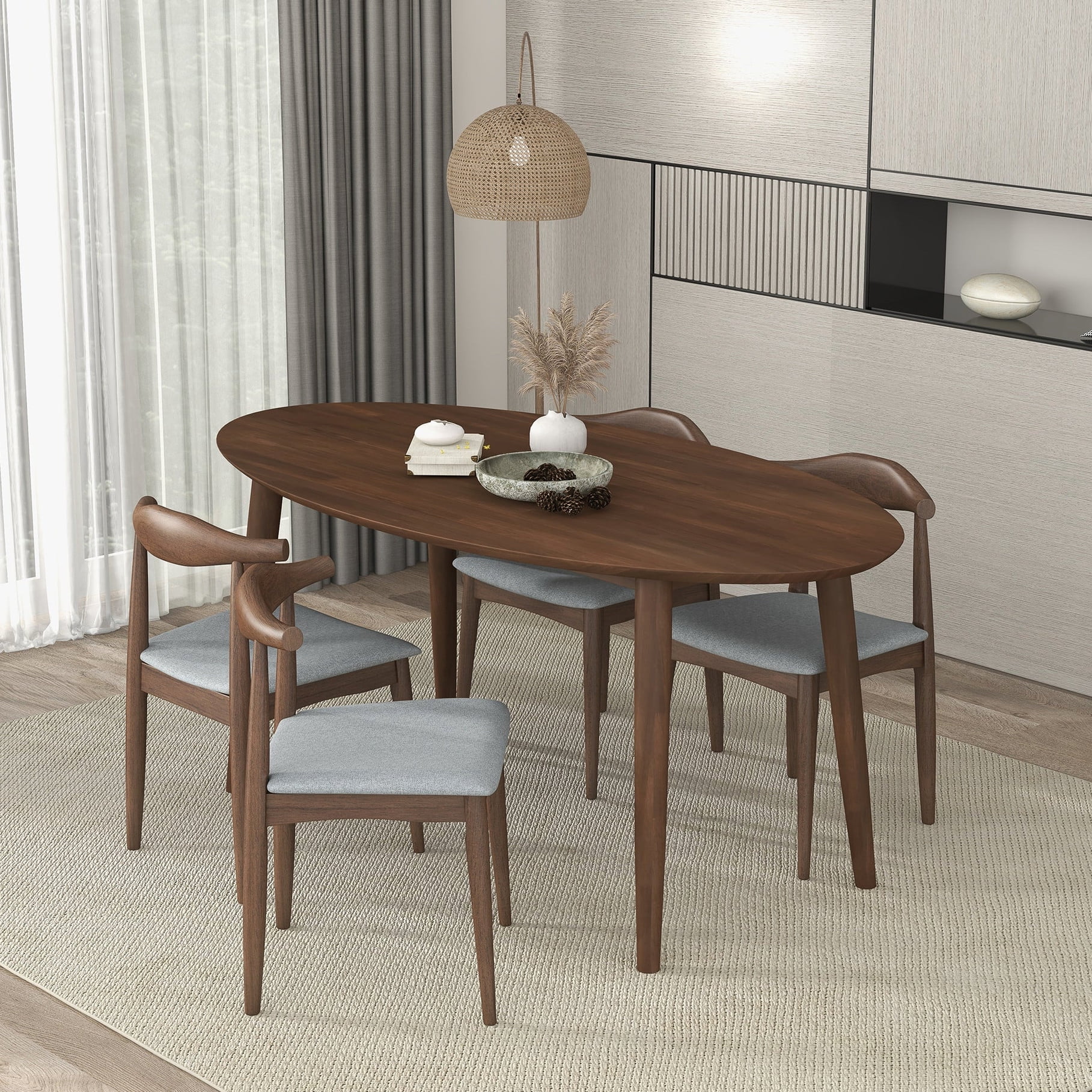 Oval Solid Wood Table | Adds Safety with Beveled Edges for Kids ...