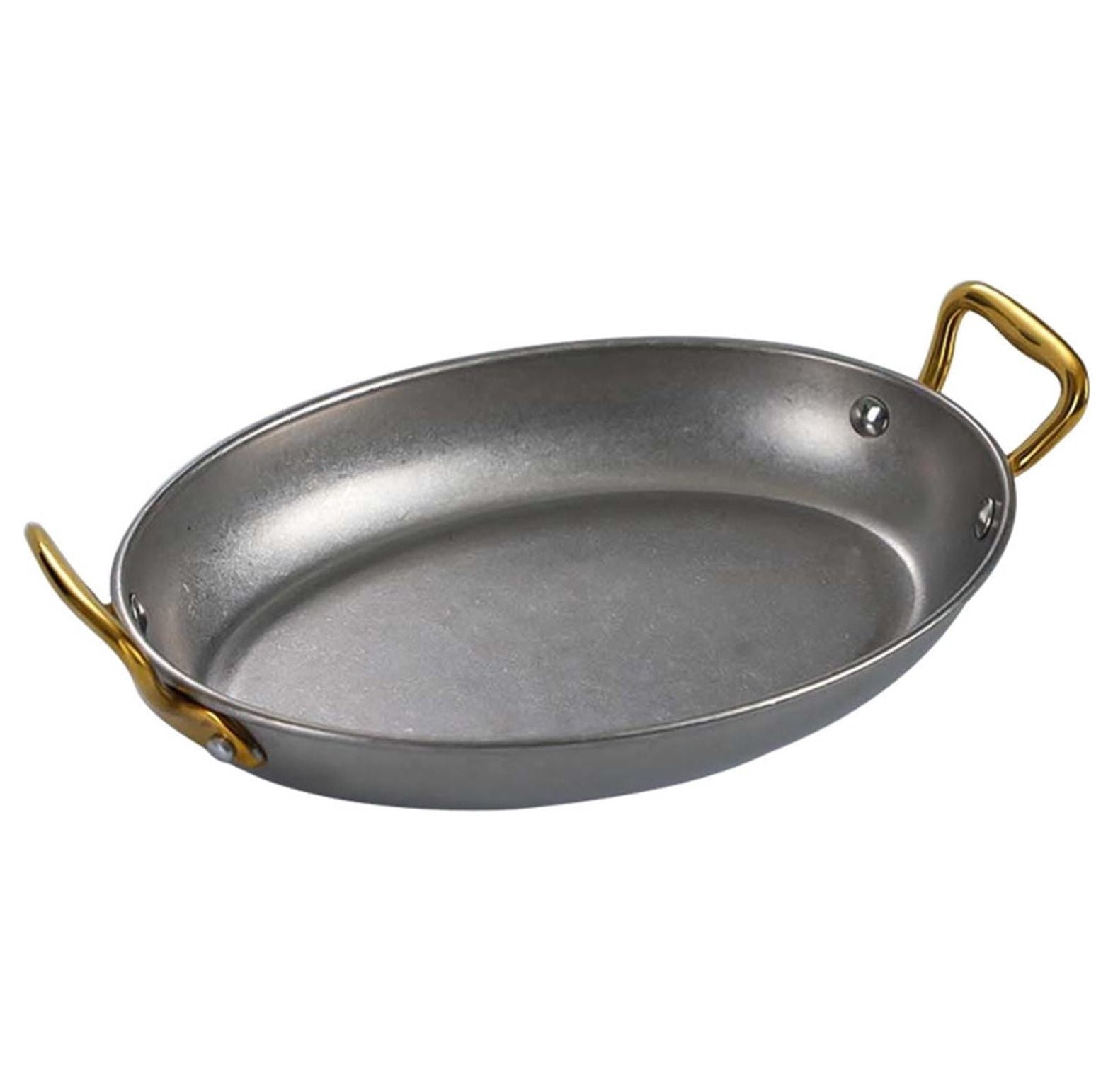 Oval Spanish Paella Pan, Nonstick Stainless Steel Skillet, Riveted ...