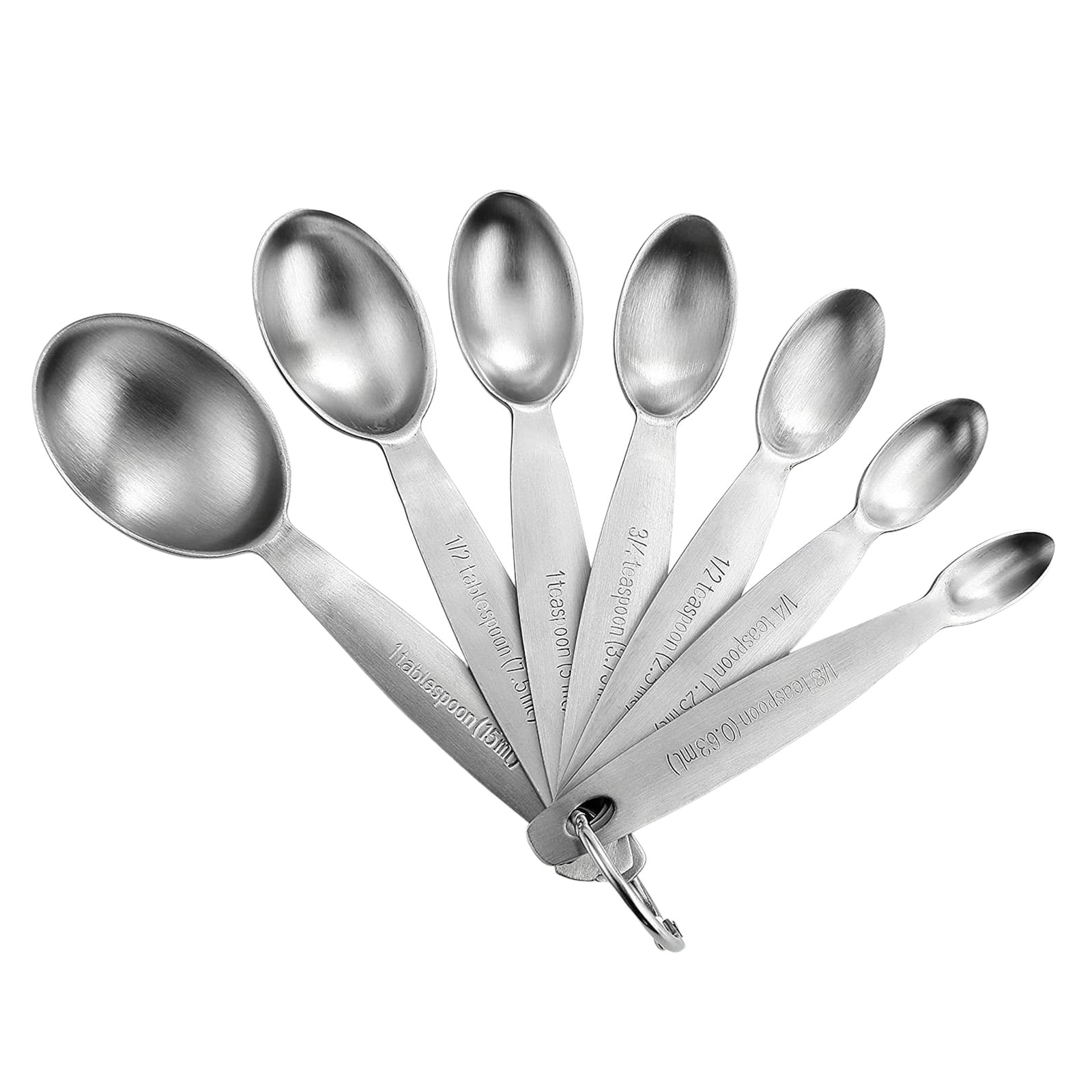 Oval Stainless Steel Metal Measuring Spoons Set Easy To Read ...