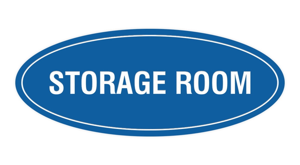 Oval Storage Room Sign (Blue) - Large 3.6x9" - Walmart.com