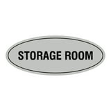 Oval Storage Room Sign (Lt Gray) - Small 2x5" - Walmart.com