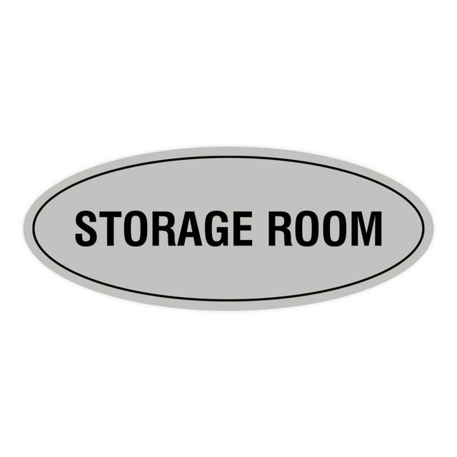 Oval Storage Room Sign (Lt Gray) - Small 2x5" - Walmart.com