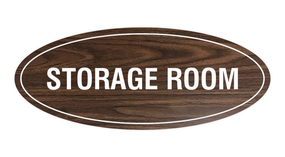 Oval Storage Room Sign (Walnut) - Medium 2.75x7" - Walmart.com