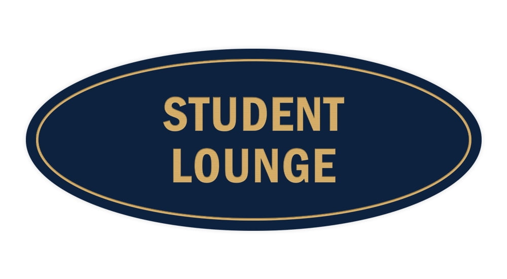 Oval Student Lounge Sign (Navy Blue/Gold) - Small 2x5" - Walmart.com