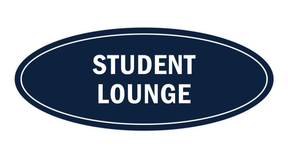 Oval Student Lounge Sign (Navy Blue / White) - Medium 2.75x7" - Walmart.com