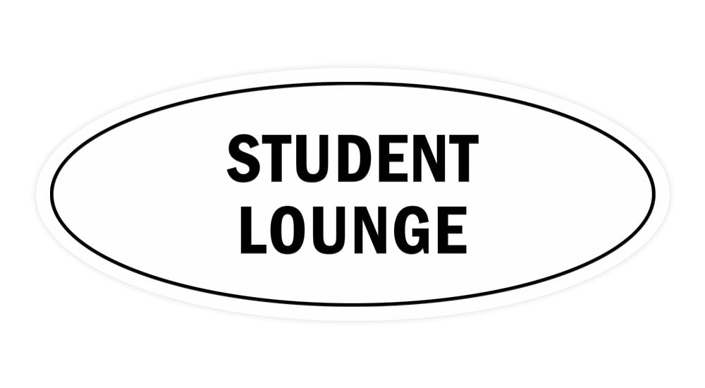 Oval Student Lounge Sign (White) - Medium 2.75x7" - Walmart.com