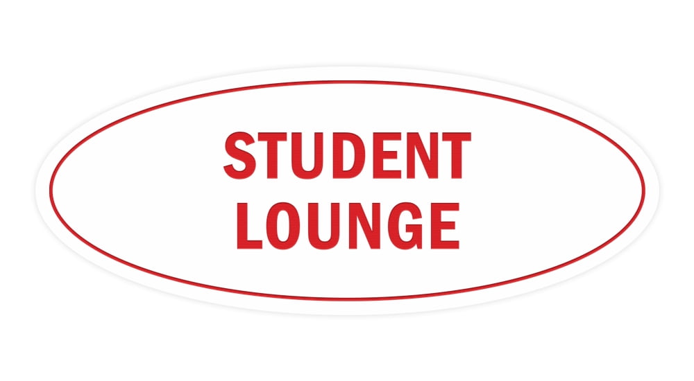 Oval Student Lounge Sign (White/Red) - Small 2x5" - Walmart.com