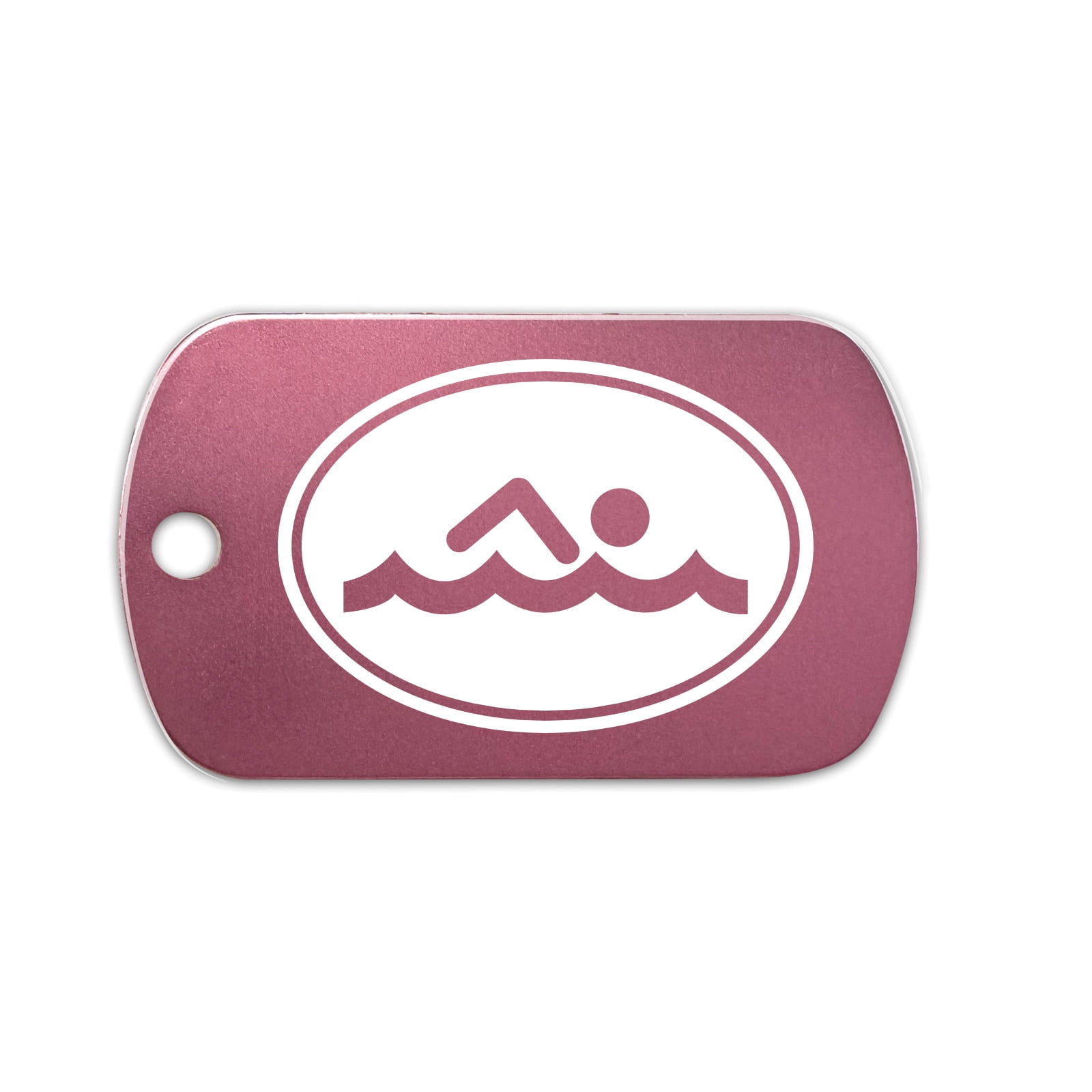 Oval Swimming GI Dog Tag Aluminum Keychain triathlon swimmer swim ...
