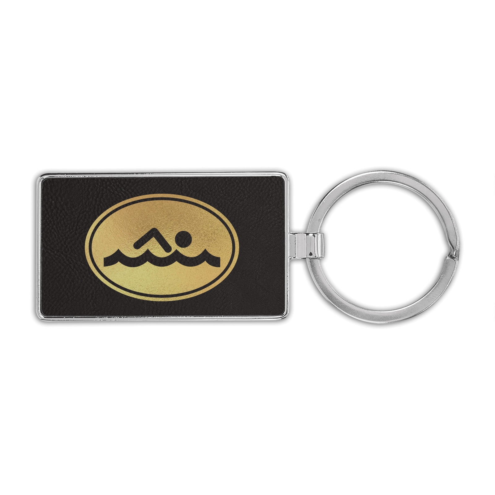 Oval Swimming Premium Leatherette Keychain triathlon swimmer swim ...