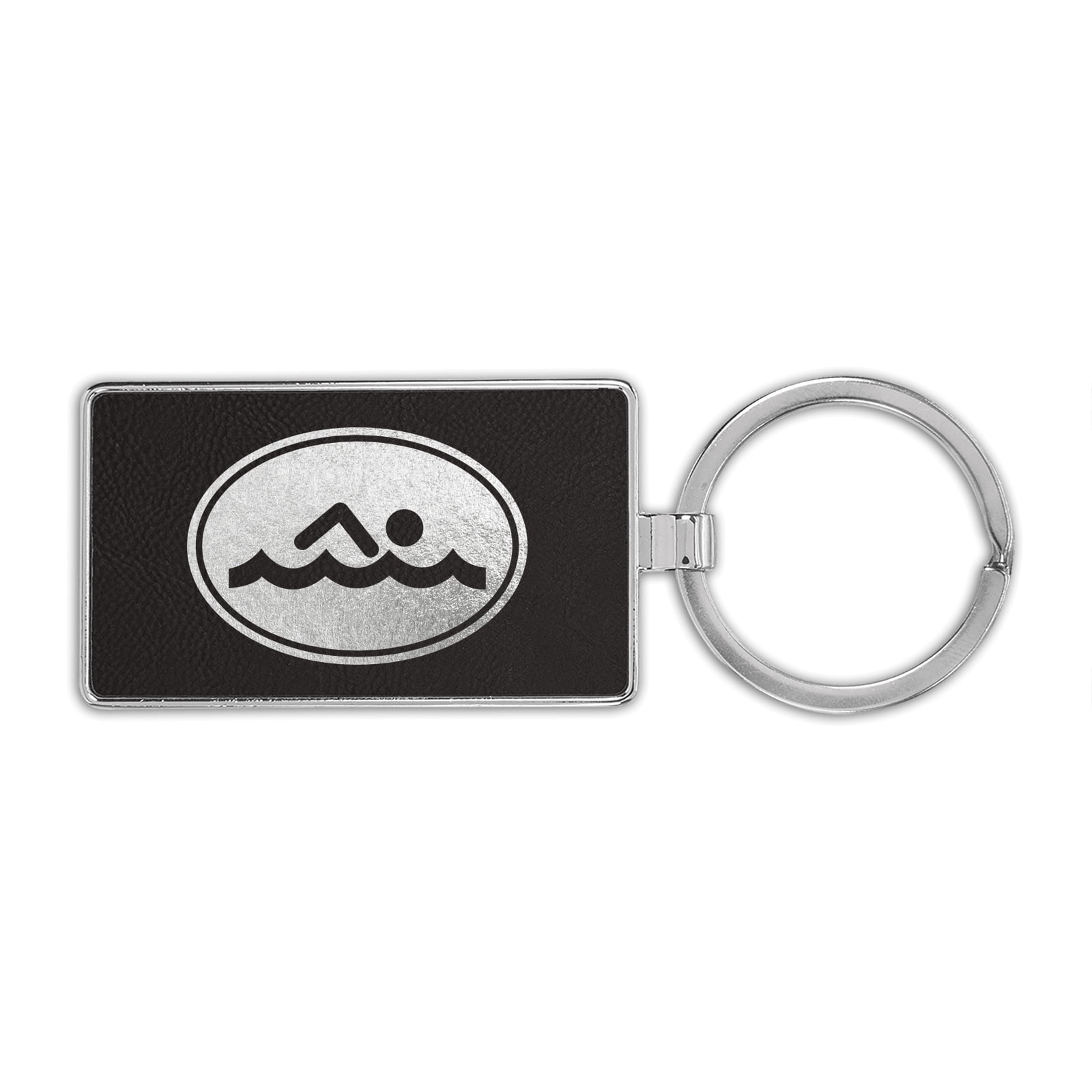 Oval Swimming Premium Leatherette Keychain triathlon swimmer swim ...