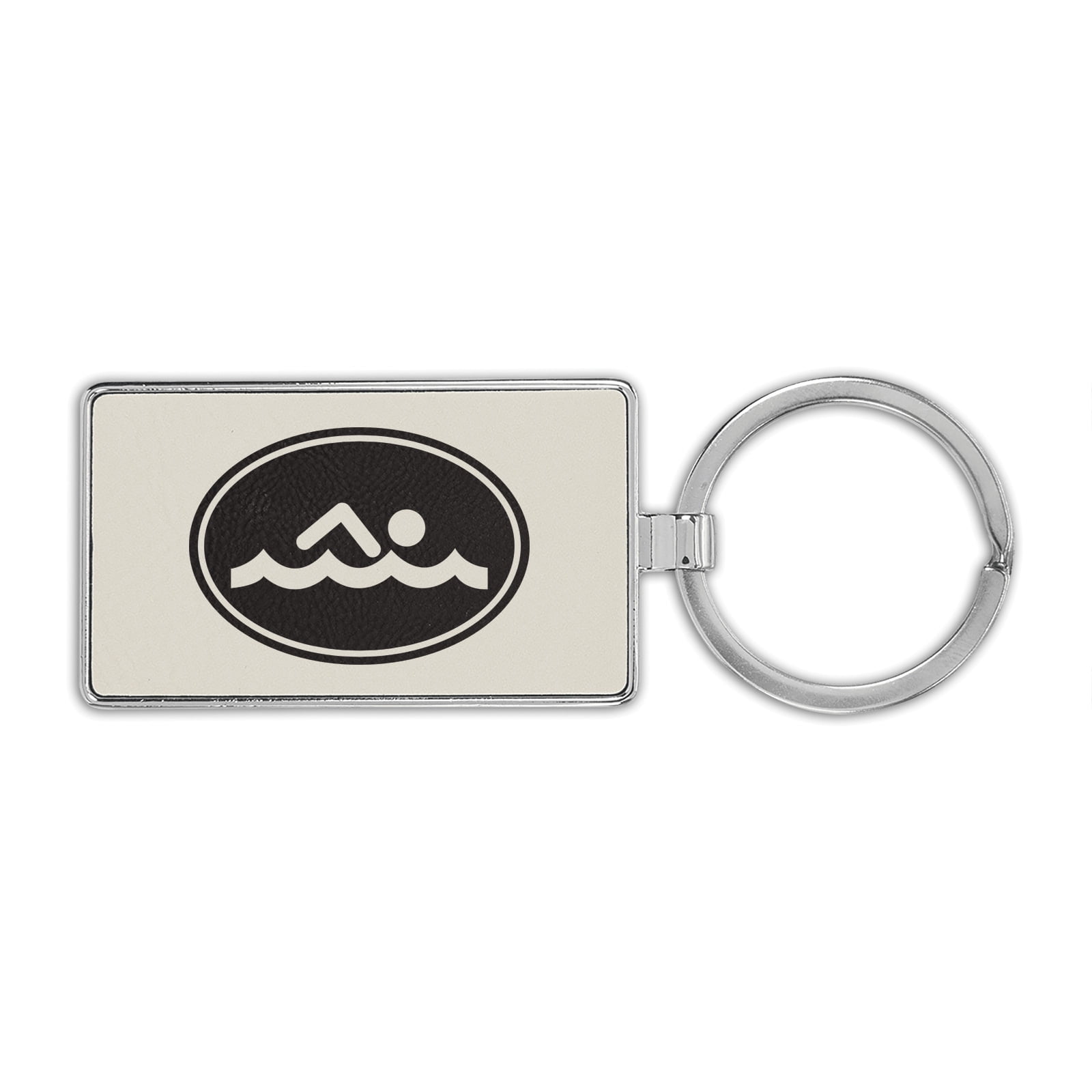 Oval Swimming Premium Leatherette Keychain triathlon swimmer swim ...