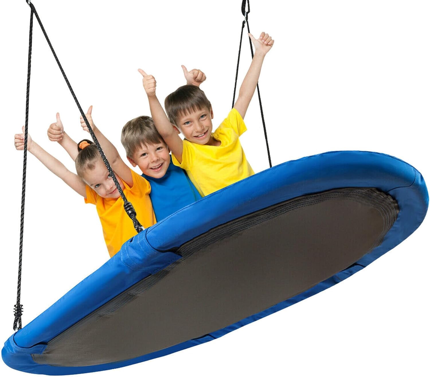 Oval Swing, 60’’ Tree Swing with 40’’- 63’’ Adjustable Heights & Multi ...