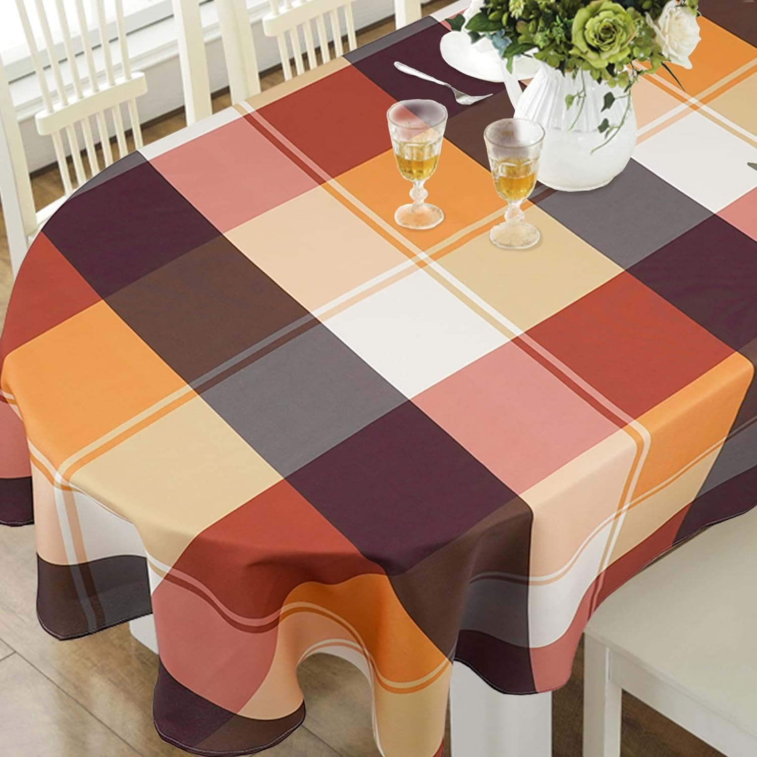 Oval Tablecloth 60x102in for Oval Table Waterproof Table Cloths for ...