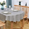 Faux Linen Small Oval Tablecloth Heavy Duty Wrinkle Resistant Fabric ...