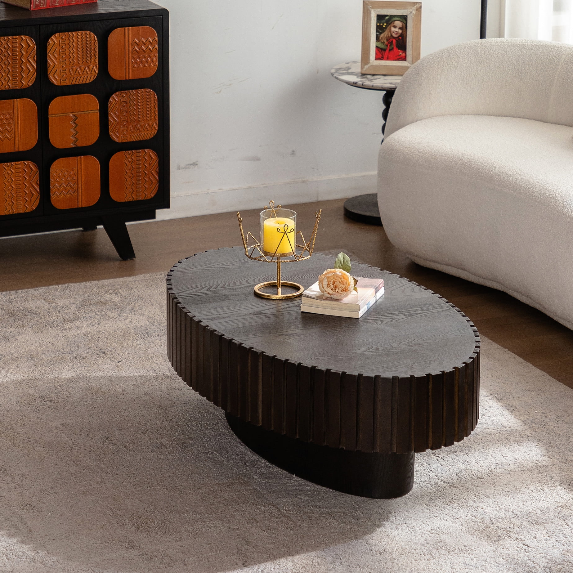 Oval Tea Table | Industrial Style for Living Area | Reliefs Handmade on ...