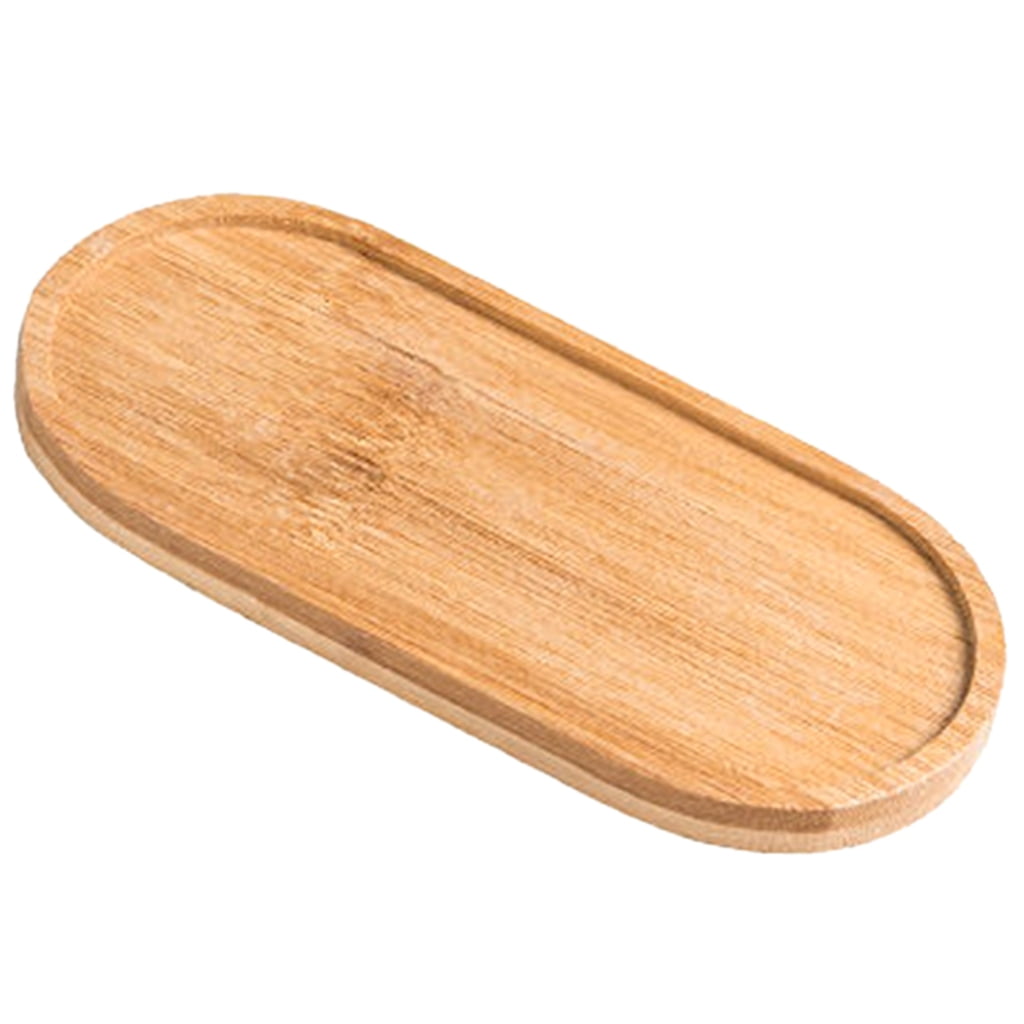 Oval Tray Small Round Bamboo Tray Solid Bamboo Serving Tray Bathroom ...