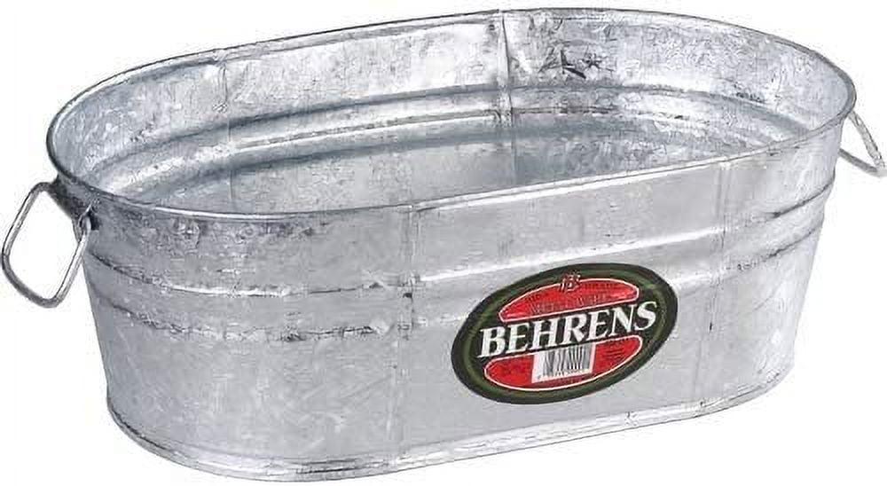 Oval Tub Galv 5.5gal - Round Metal Tin Party Beverage Drink Bucket ...