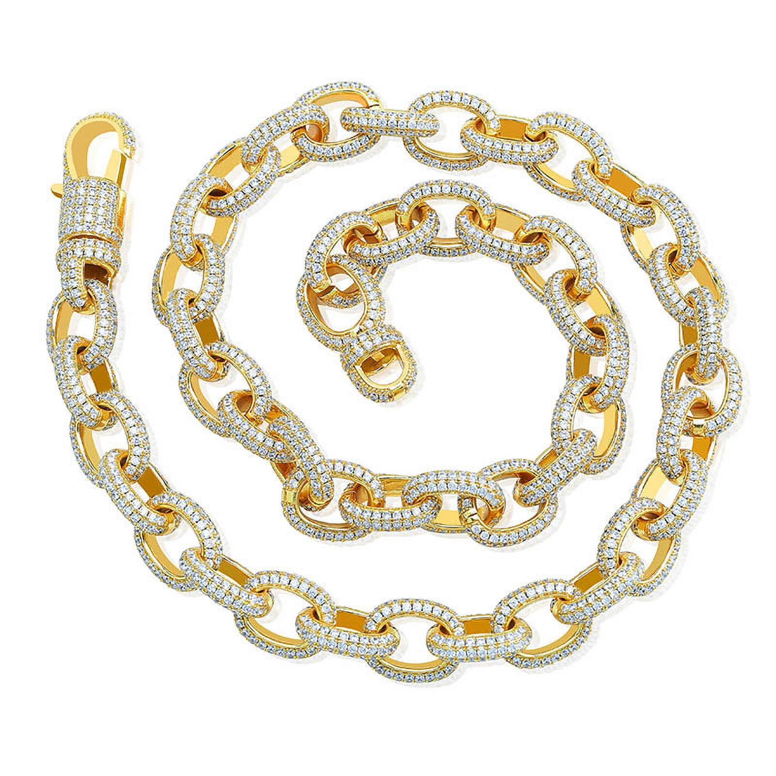 Oval Twisted Big Button Necklace European And American Hot Micro Inlaid ...