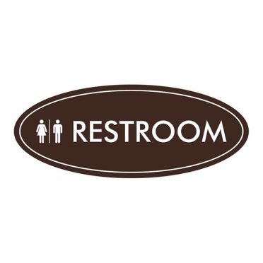 Signs ByLITA Oval Restroom Right Arrow Sign (Dark Brown) - Medium 2 ...
