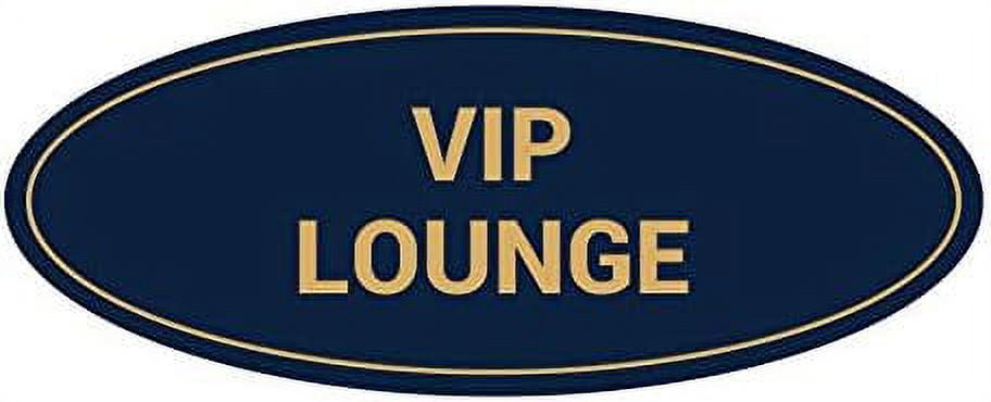 Oval VIP Lounge Sign (Navy Blue/Gold) - Large - Walmart.com