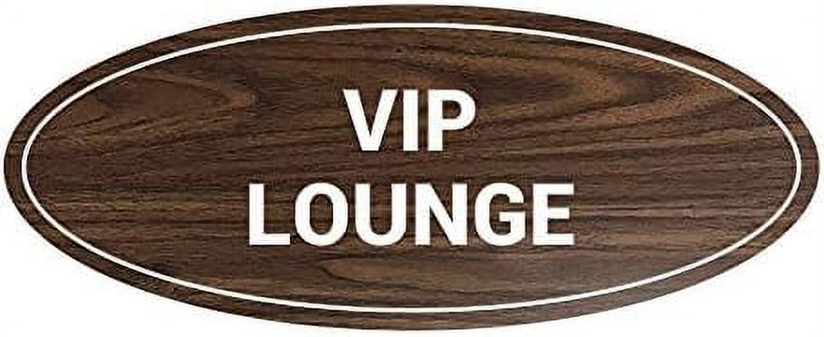 Oval VIP Lounge Sign (Walnut) - Small - Walmart.com