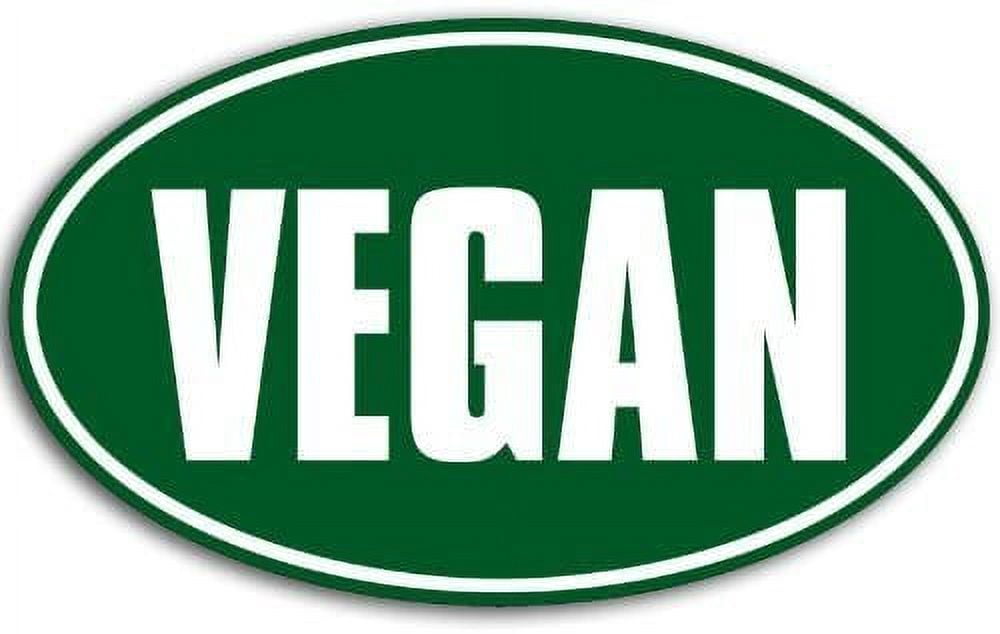 Oval Vegan 3M Reflective sticker| Green Bumper Decal - Walmart.com