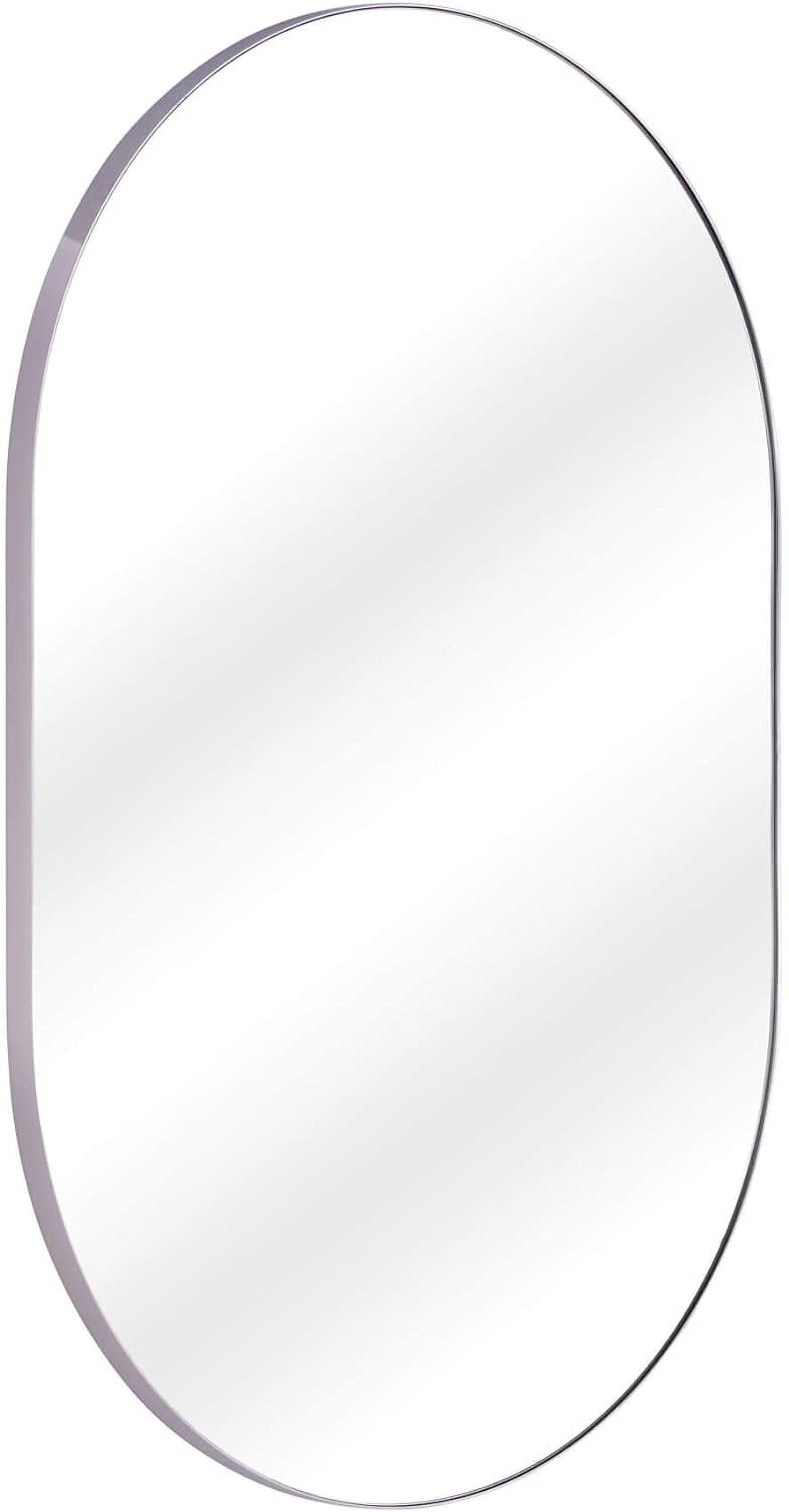 Oval Wall Mounted 24 x 36 Classic Bathroom Mirror in Polished Chrome ...