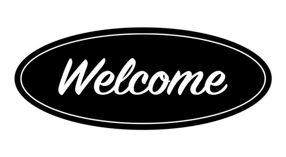 Oval Welcome Sign (Black) - Small 2x5" - Walmart.com