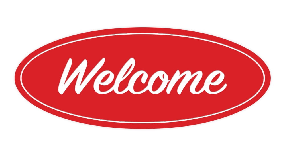 Oval Welcome Sign (Red) - Small 2x5" - Walmart.com