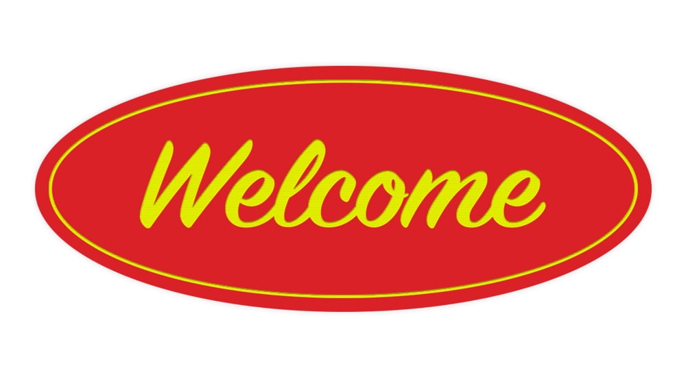 Oval Welcome Sign (Red/Yellow) - Small 2x5" - Walmart.com