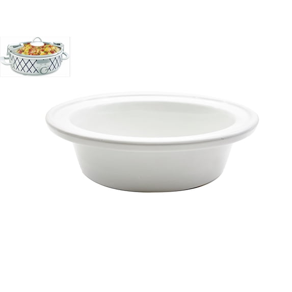 Oval White Ceramic Pot Replacement for 2.5 Qt CasseroleCrockpot ...