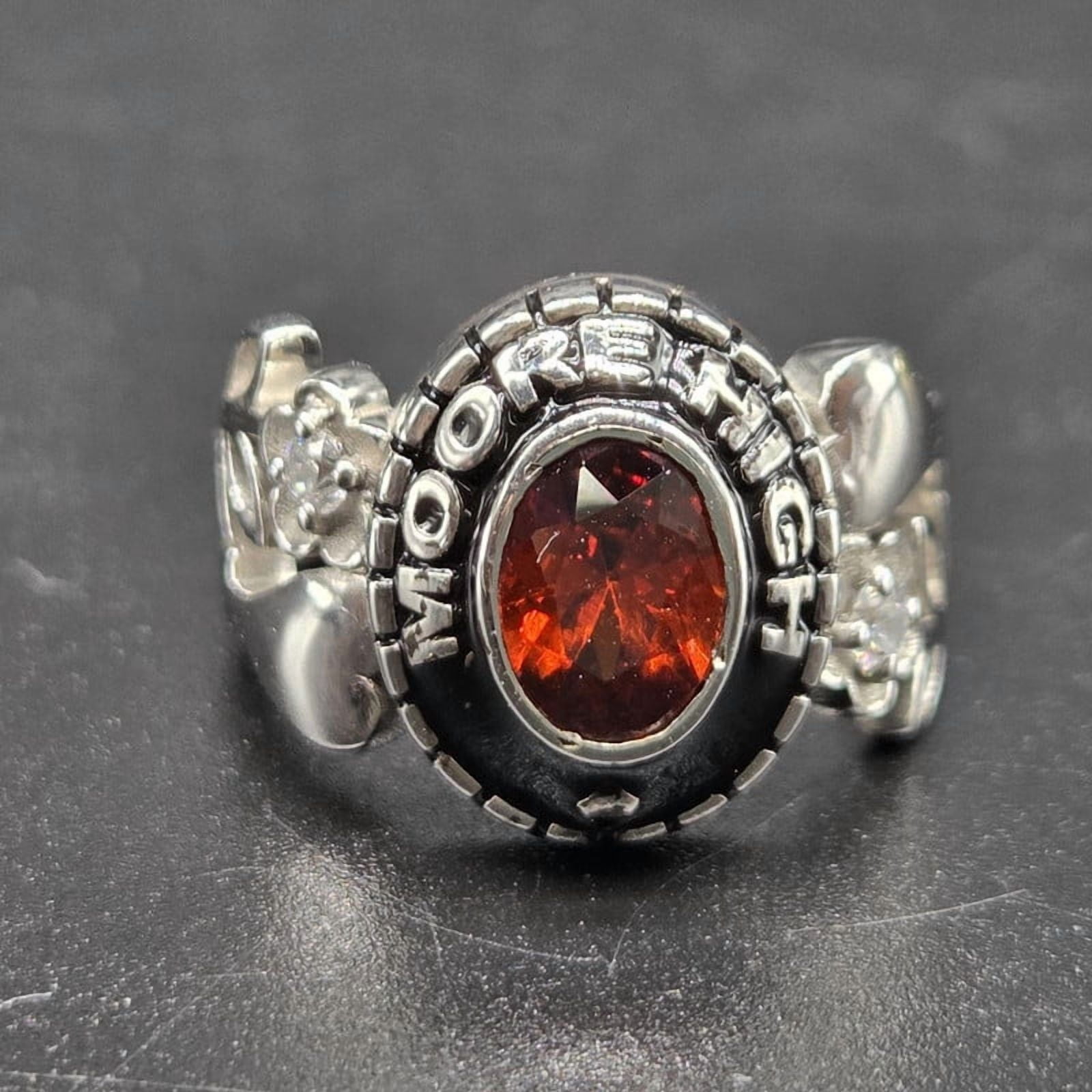 Oval cut Custom High School Class Ring for Men & Women with Red Oval ...