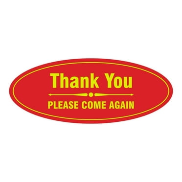 Classic Framed Thank You Please Come Again Sign (Ivory/Dark Brown ...