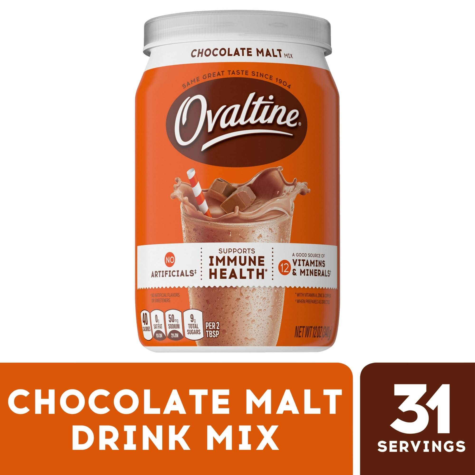 Ovaltine Chocolate Malt Powdered Drink Mix for Hot and Cold Milk ...