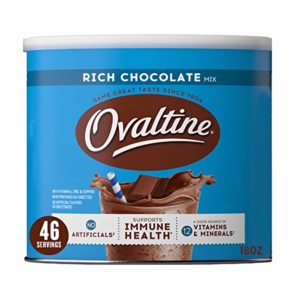 Ovaltine Rich Chocolate Mix 18 oz (Pack of 60) - Walmart.com