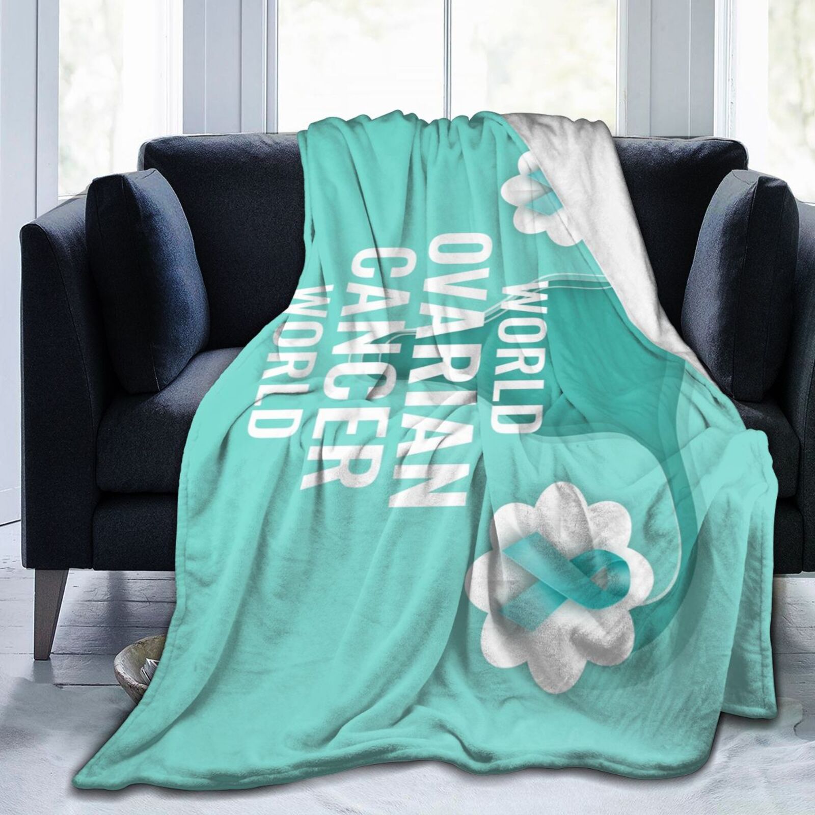 Ovarian Cancer Awareness Month Throw Blanket Soft Cozy Warm Durable ...