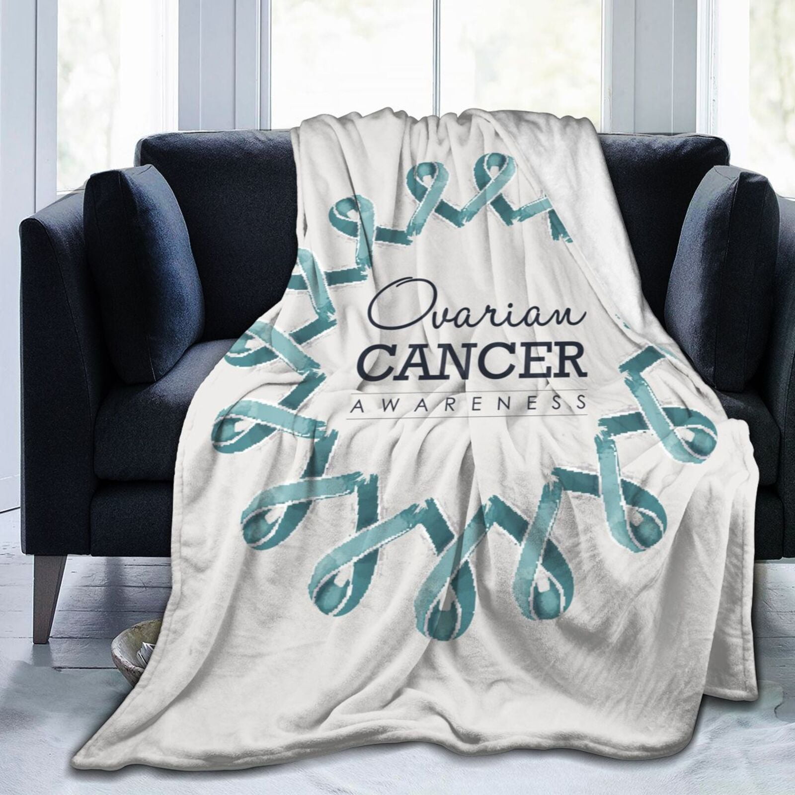Ovarian Cancer Awareness Month Throw Blanket Soft Cozy Warm Durable ...
