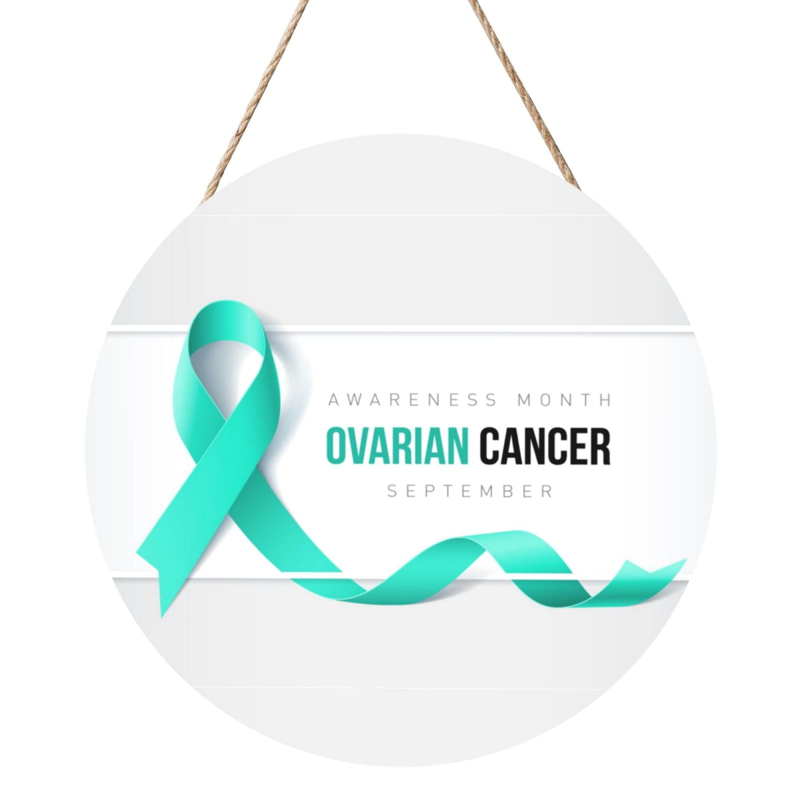 Ovarian Cancer Awareness Month Wooden Hanging Sign Ornament Welcome ...